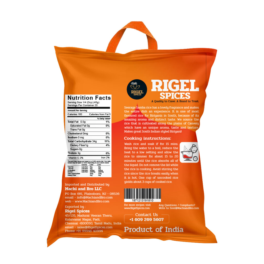 Seeraga Samba – 10 Lbs - rigelspices.com